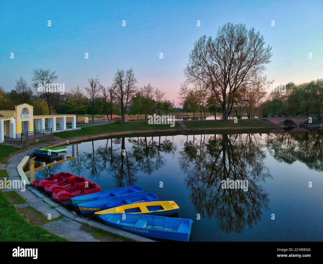 Closeup shot of catamarans and a lake Stock Photo - Alamy