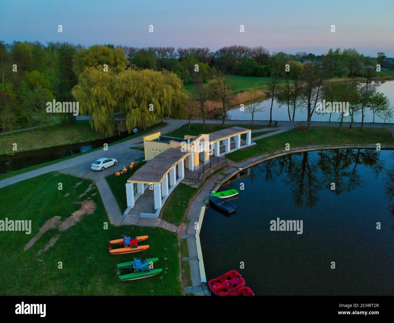 High angle shot of a lake and landscape Stock Photo - Alamy