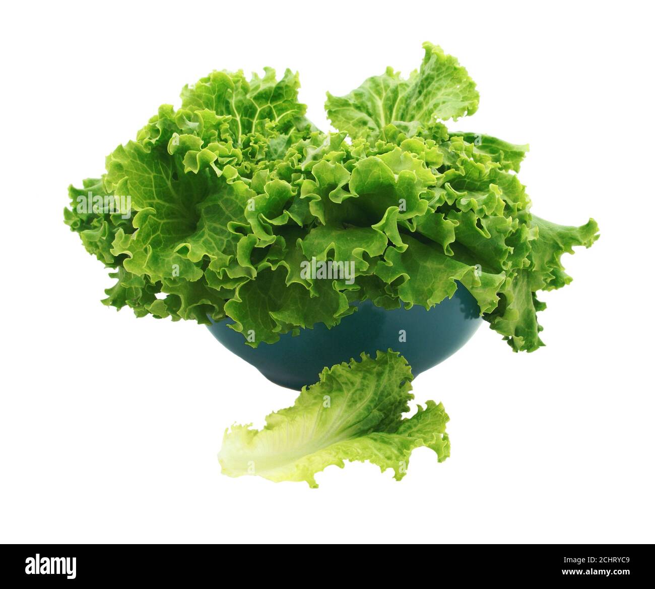 Green salad isolated on white background Stock Photo - Alamy