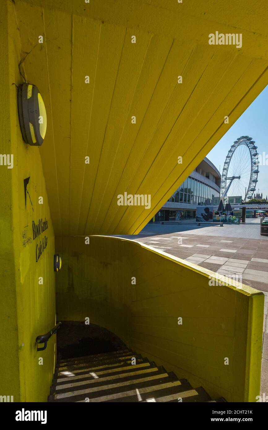 Empty London with Southbank Centre, Festival Hall, and the London Eye ...