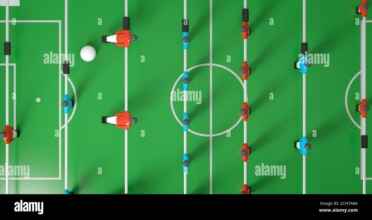 3d illustration. table football seen from above Stock Photo - Alamy