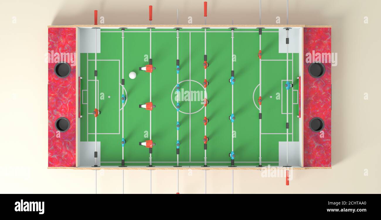 3d illustration. table football seen from above Stock Photo - Alamy