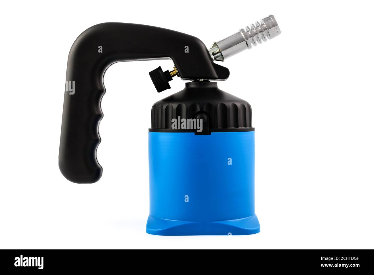 Blue manual gas burner isolated on a white background Stock Photo - Alamy