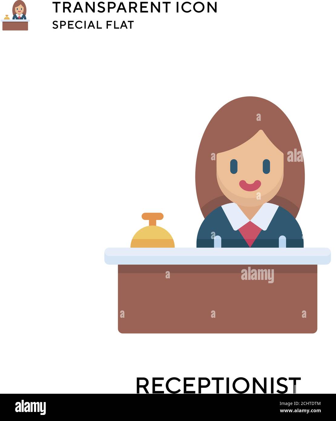Receptionist vector icon. Flat style illustration. EPS 10 vector Stock ...