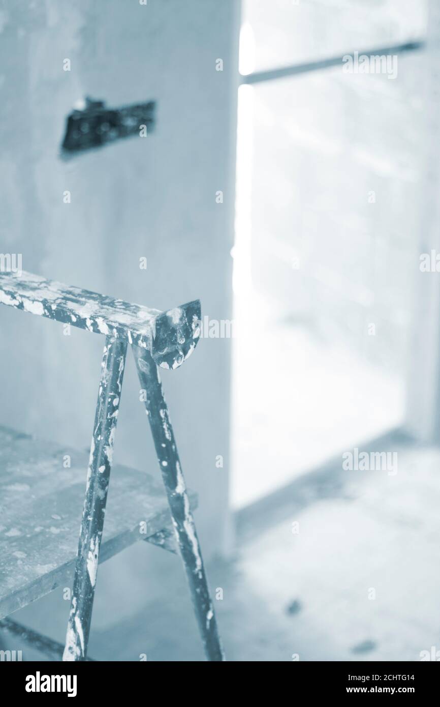 Building renovation works in appartment showing refurbishments works by ...