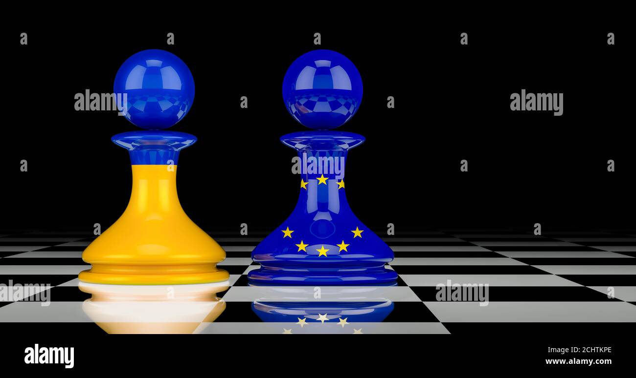 The EU and Ukraine relations concept. 3D rendering Stock Photo - Alamy