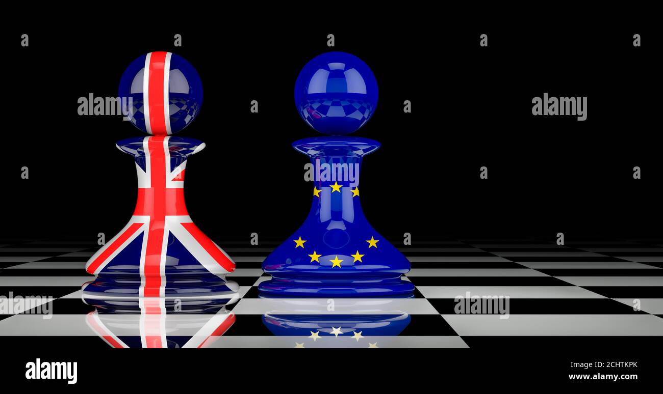 The United Kingdom and The EU relations concept. 3D rendering Stock ...