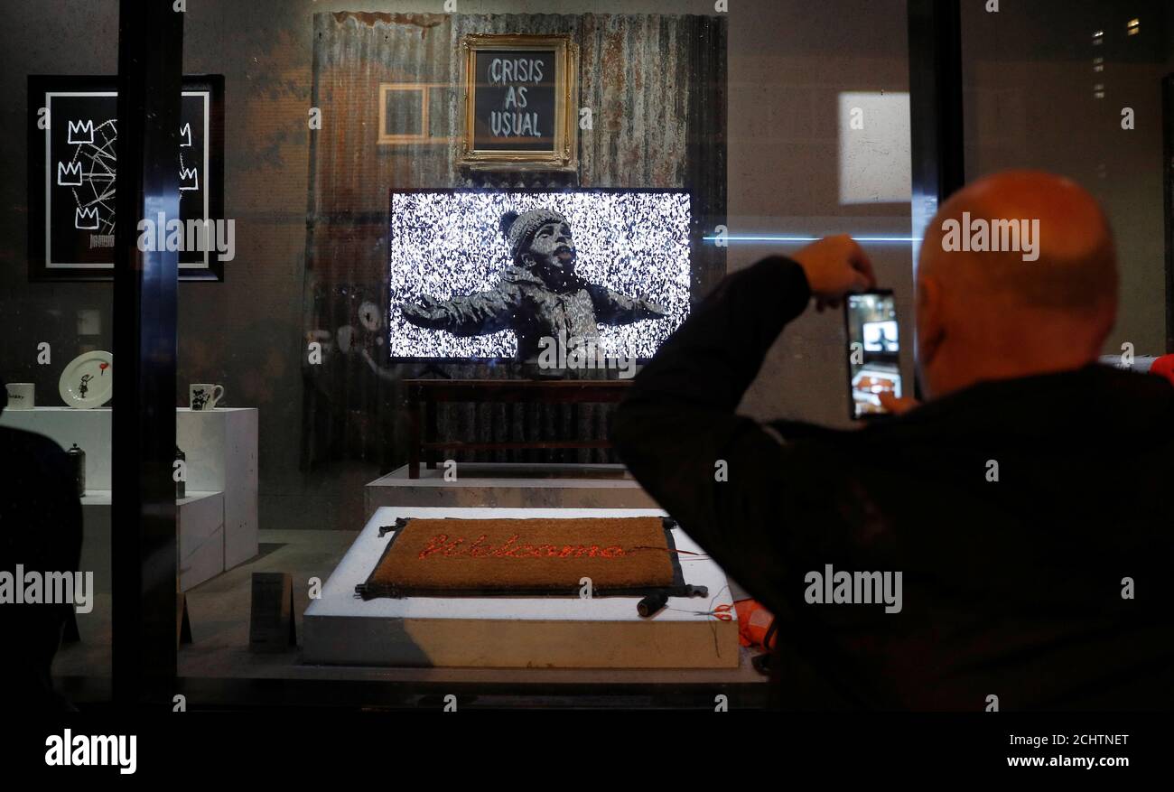 Banksy installation hi-res stock photography and images - Alamy