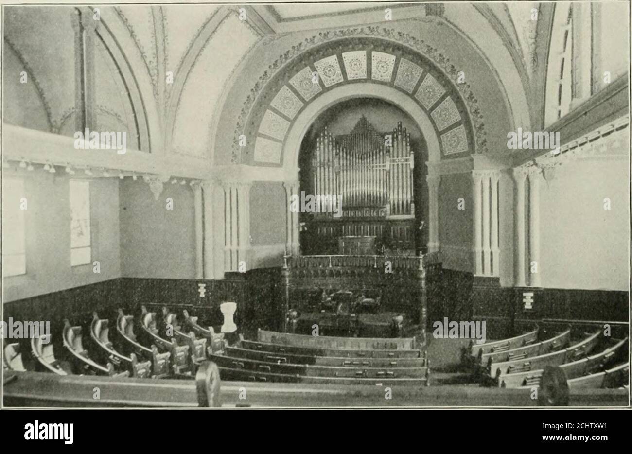 . Fitchburg past and present . INTERIOR OF C. C. CHURCH FROM THE ...