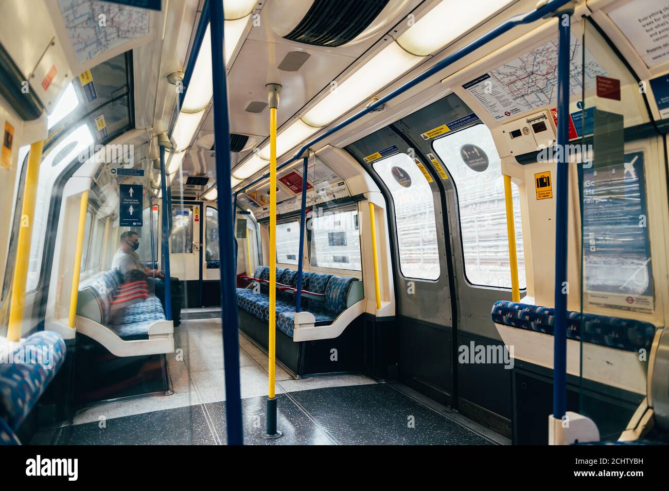 Empty Metropolitan tube train, London Stock Photo - Alamy