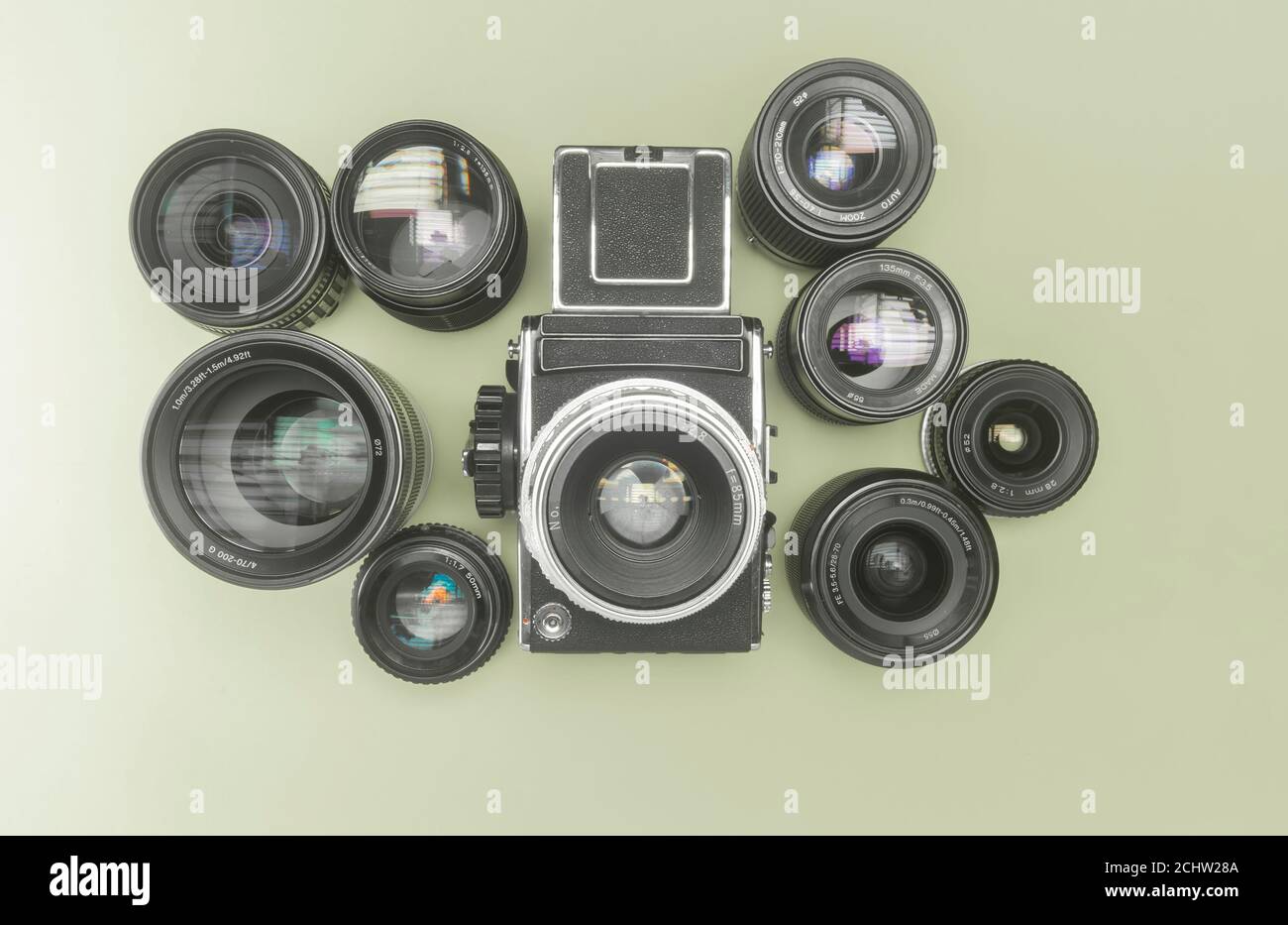 concept photography, camera lenses with a smooth background, without ...