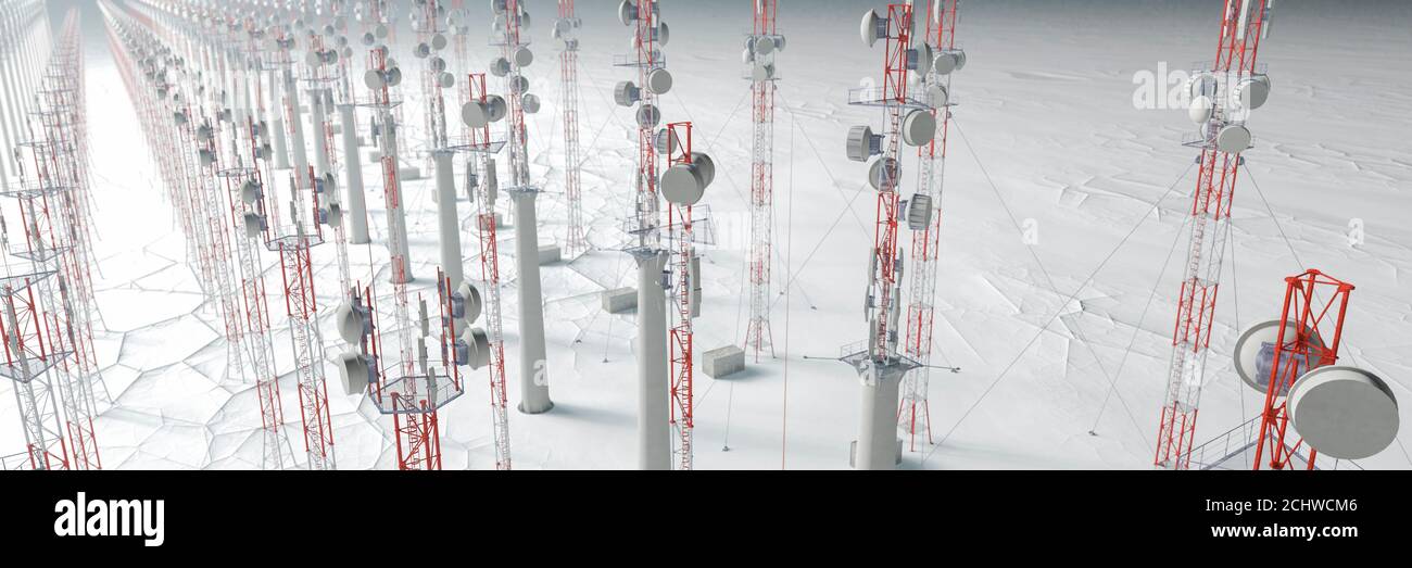 3d illustration, various communication antennas Stock Photo - Alamy