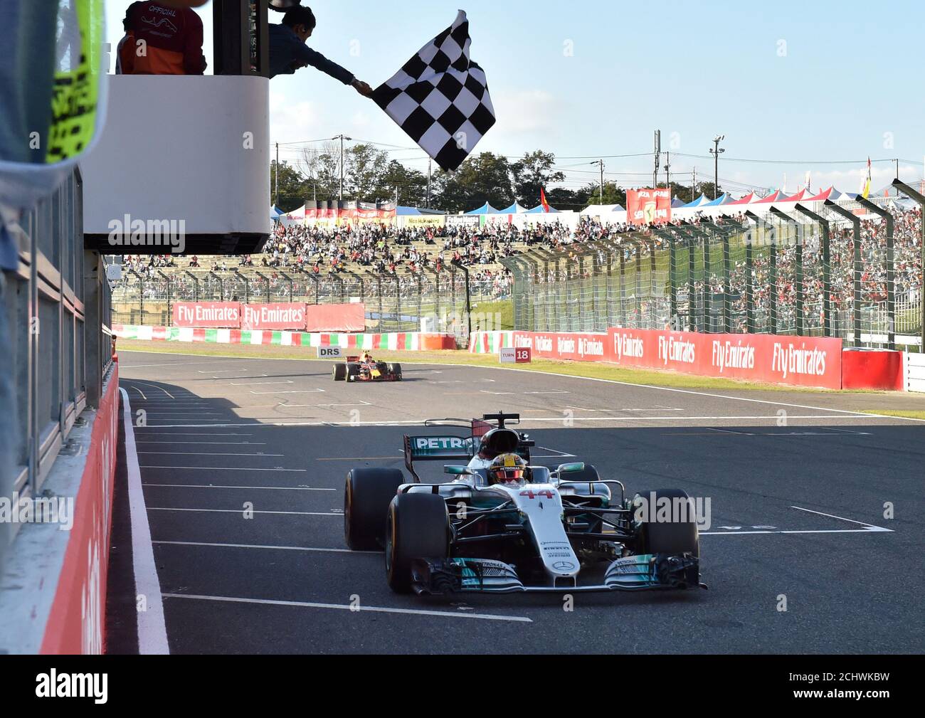 Lewis hamilton mercedes finish line hi-res stock photography and images ...