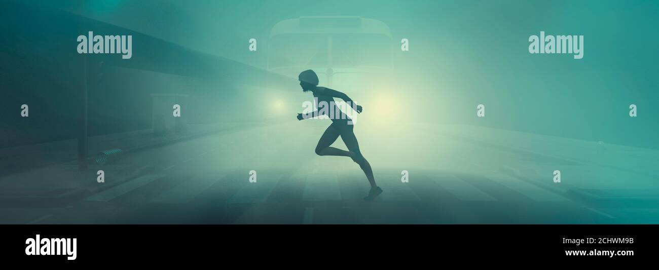 3d illustration of a woman running Stock Photo - Alamy