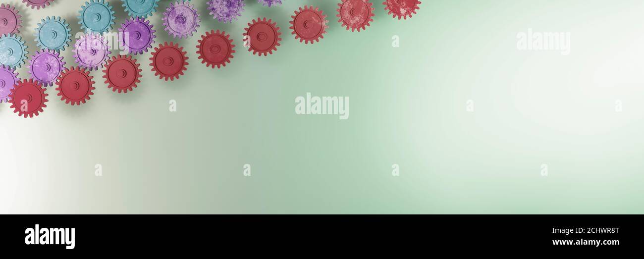 3d illustration of metal machinery gears Stock Photo - Alamy