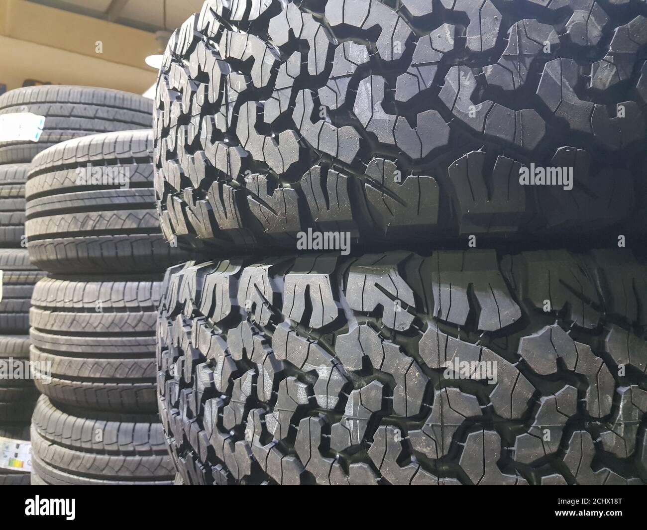 Car tyre warehouse Stock Photo - Alamy