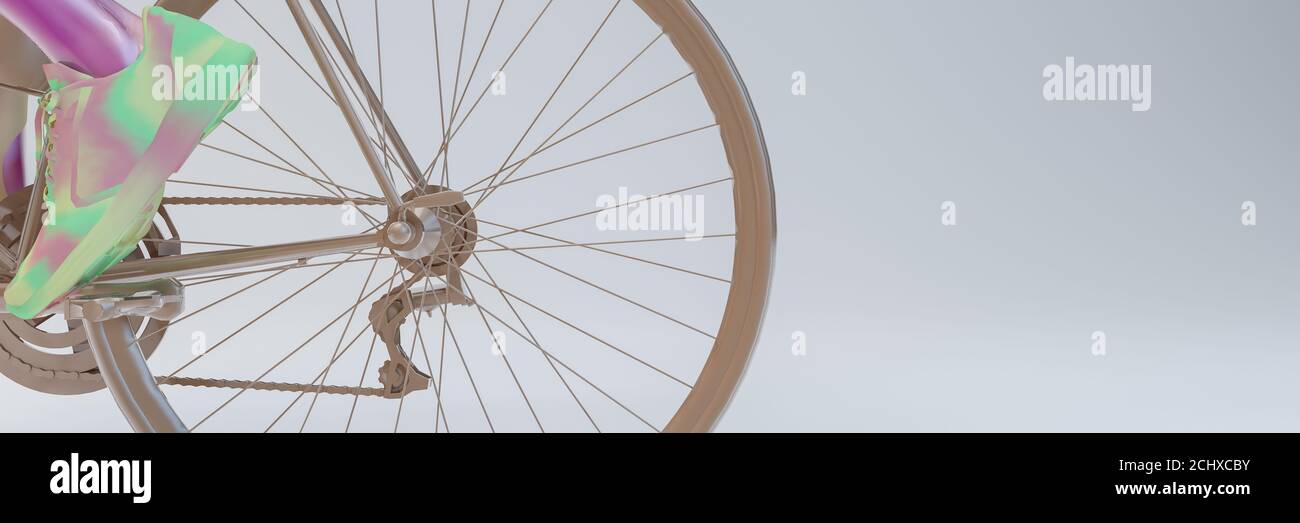 3d illustration,color bicycle and cyclist details Stock Photo - Alamy