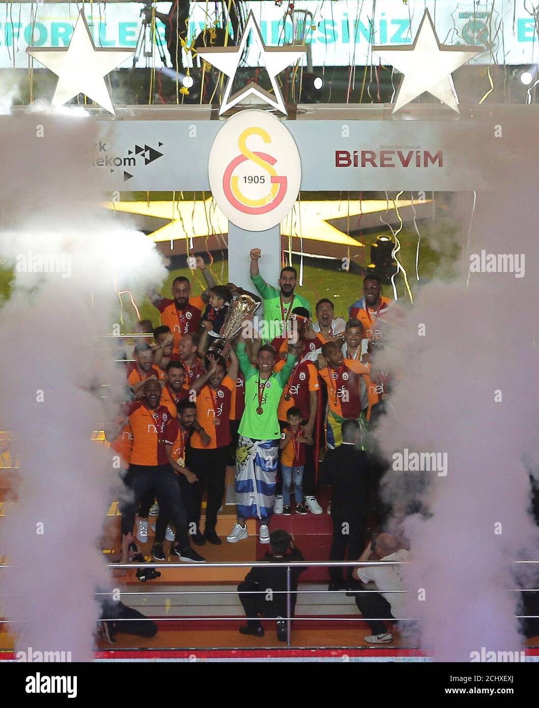 Galatasaray Players With The Championship Trophy High Resolution Stock ...