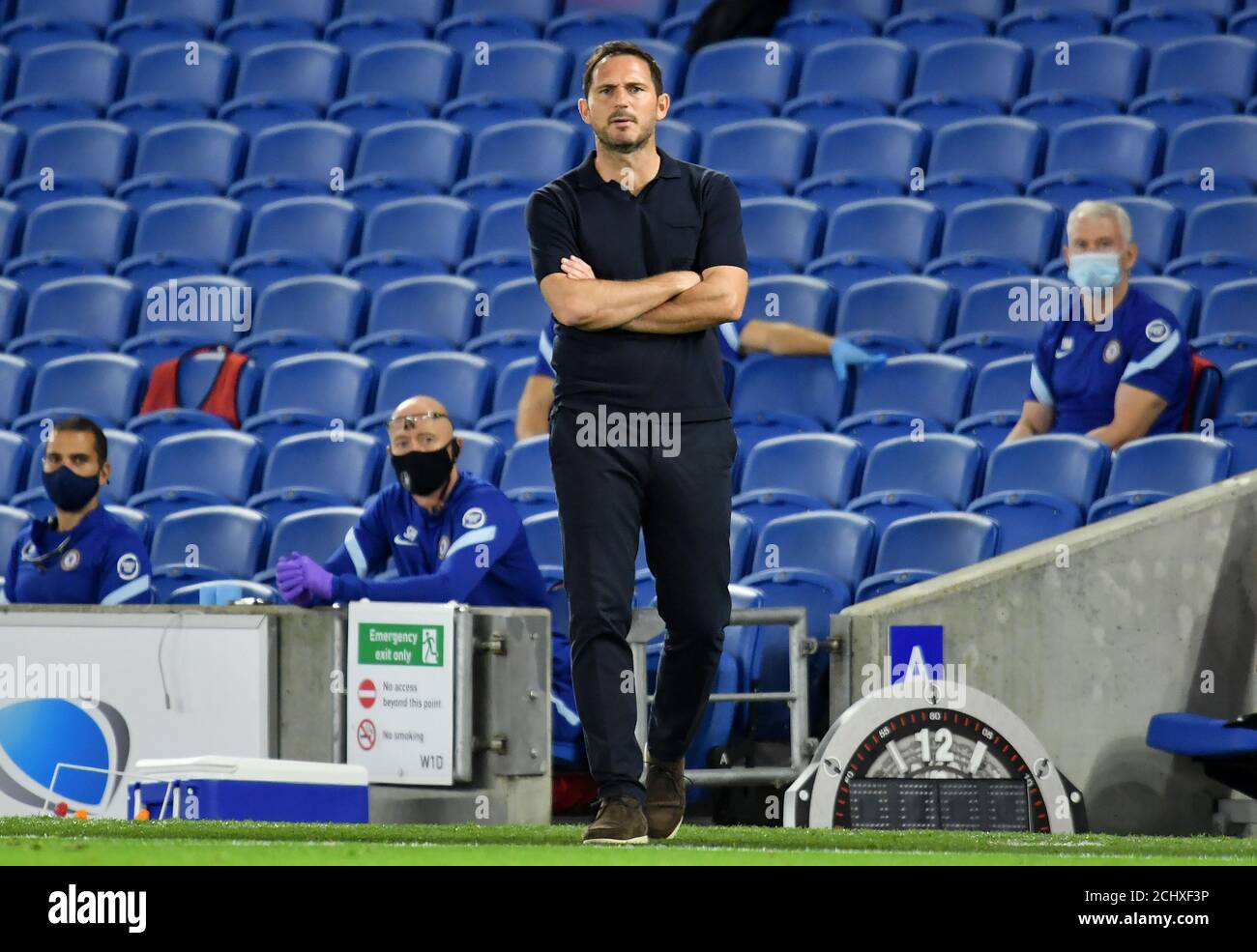 Chelsea manager Frank Lampard on the touchline during the Premier ...