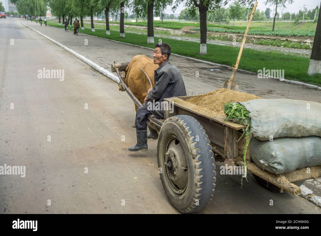 The farming villages on the way to Pyongsong, North Korea Stock Photo ...