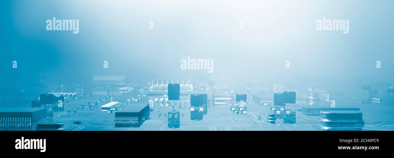 3d illustration concept of Circuits electronic and computer equipment ...