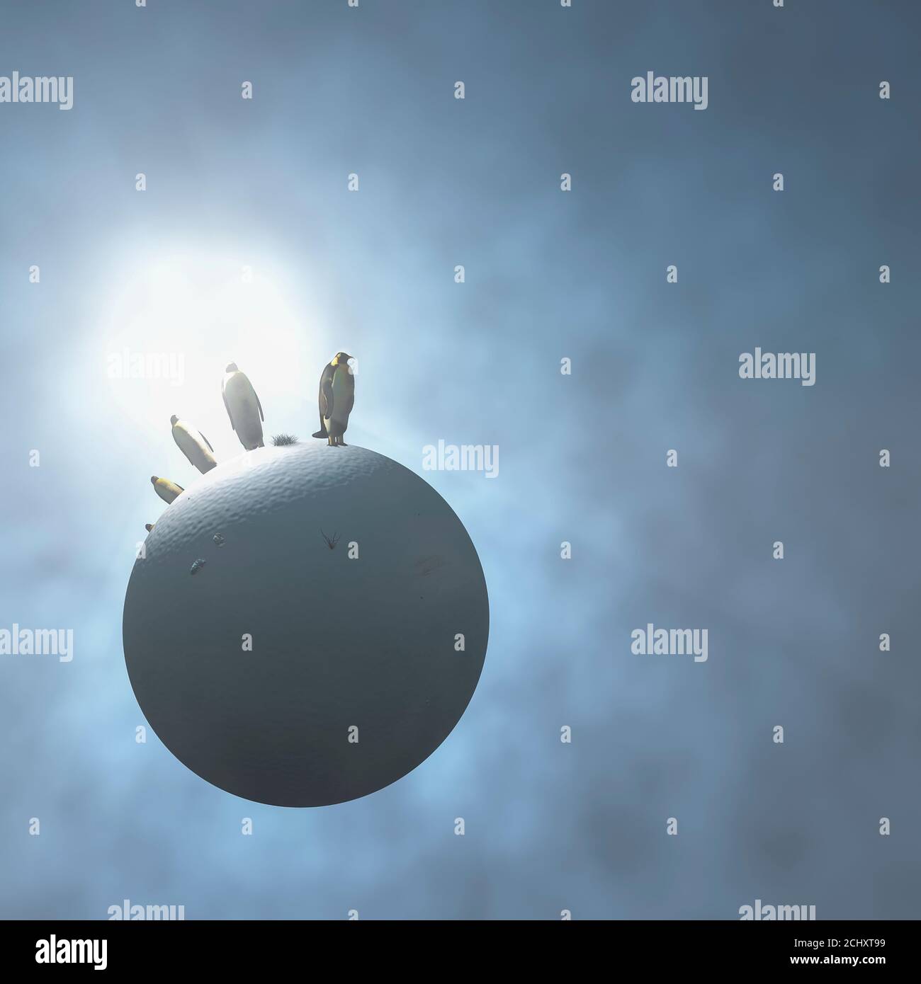 3d illustration, little penguin planet Stock Photo - Alamy
