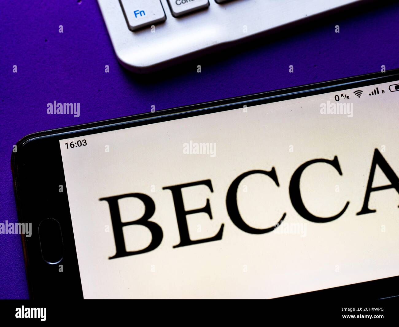 In this photo illustration a Becca logo seen displayed on a smartphone ...