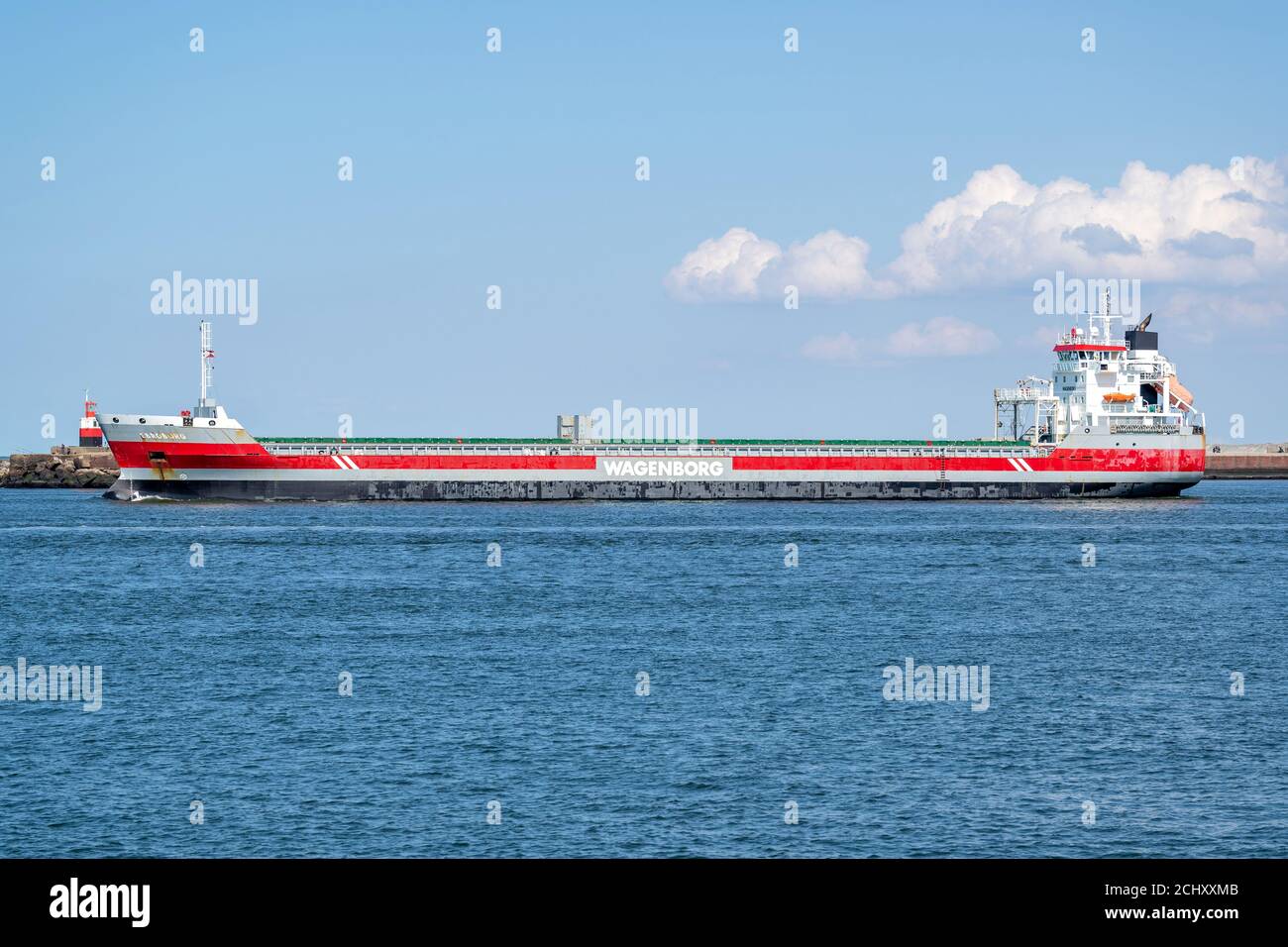 Wagenborg general cargo vessel EBROBORG outbound Amsterdam. Founded in ...