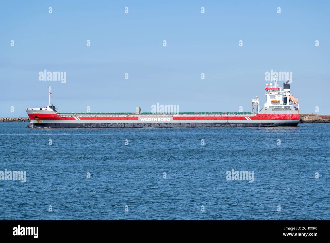 Wagenborg general cargo vessel EBROBORG outbound Amsterdam. Founded in ...
