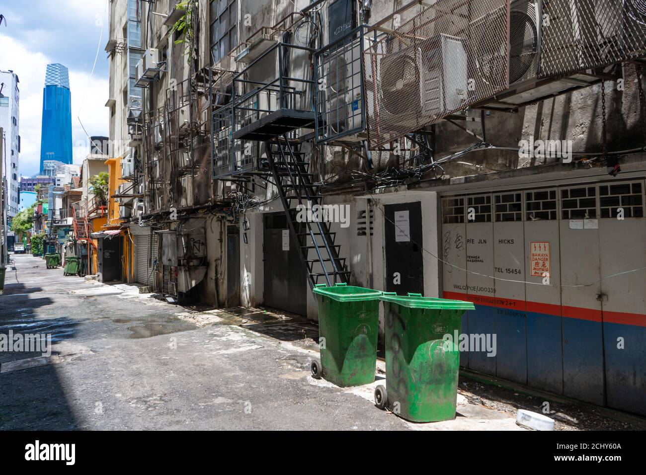 Garbage containers on a city street. Waste containers. Street ...