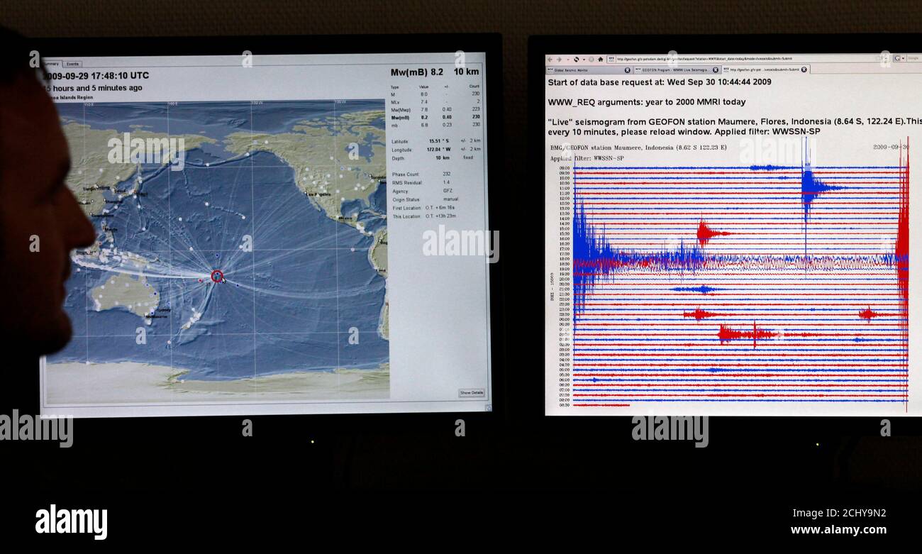 Scientist computer earthquake hi-res stock photography and images - Alamy