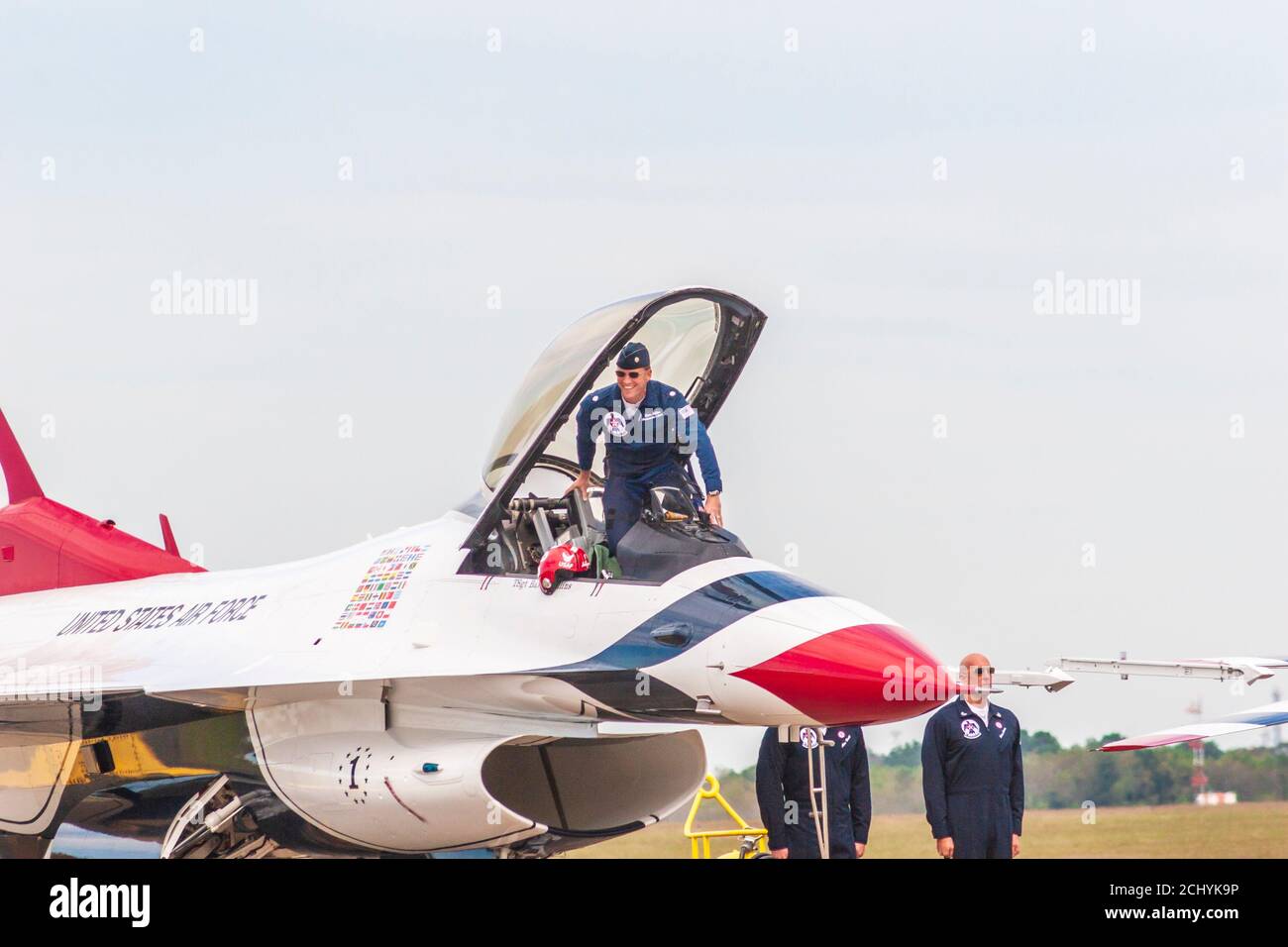 USAF Thunderbirds precision flying team performing at Wings Over ...
