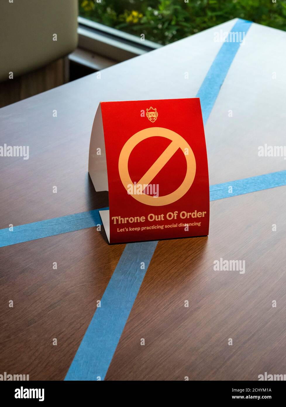 Social distancing designated table at a fast food restaurant in Florida ...