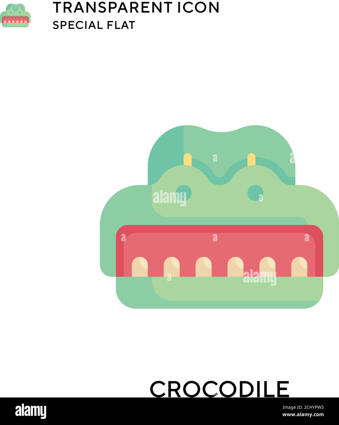 Crocodile vector icon. Flat style illustration. EPS 10 vector Stock ...