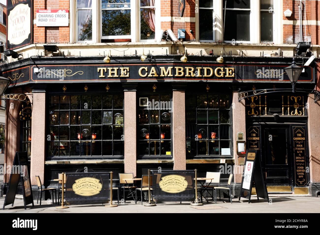 London, UK - April 15, 2012: Outside view of pub, for drinking and ...