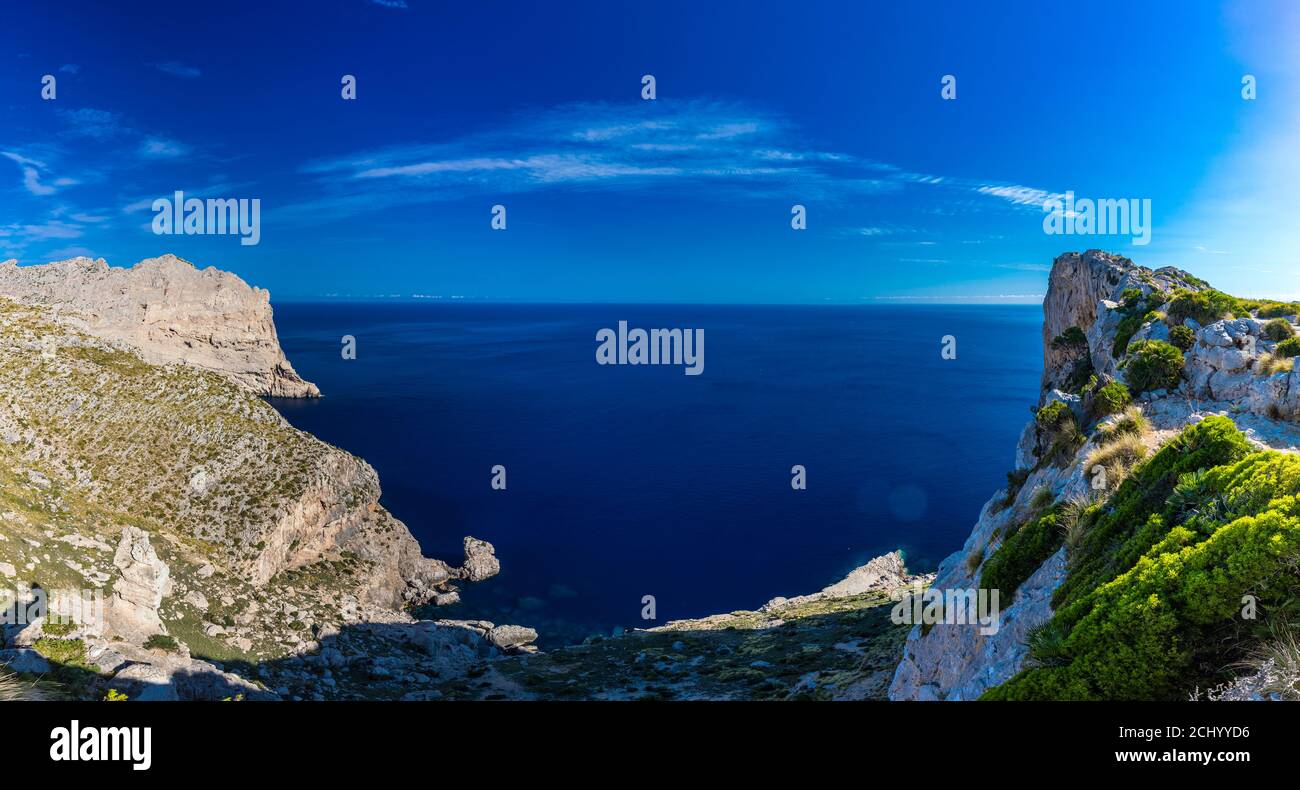 Cape Formentor area and surroundings, coast of Mallorca, Spain Stock ...