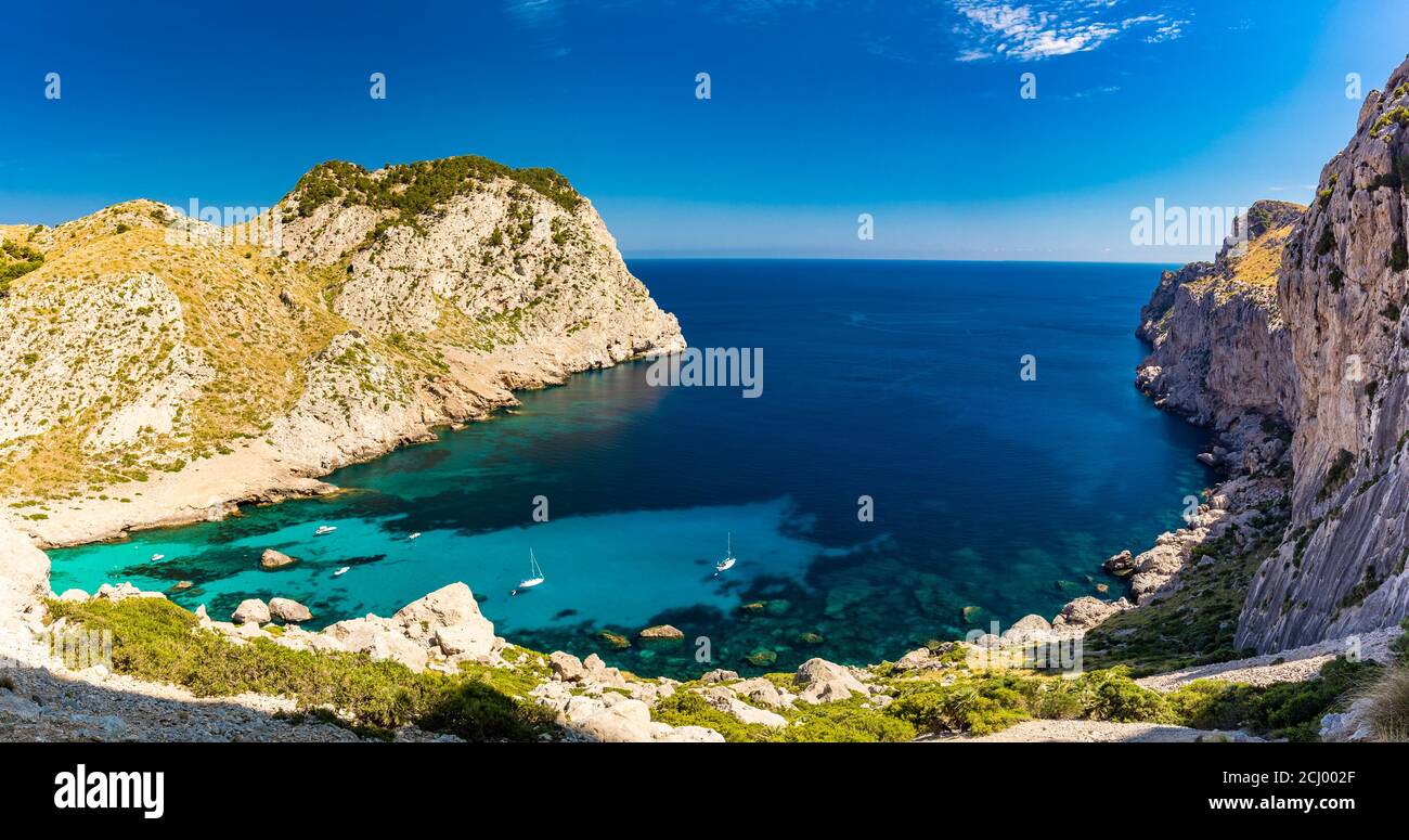 Cape Formentor area and surroundings, coast of Mallorca, Spain Stock ...