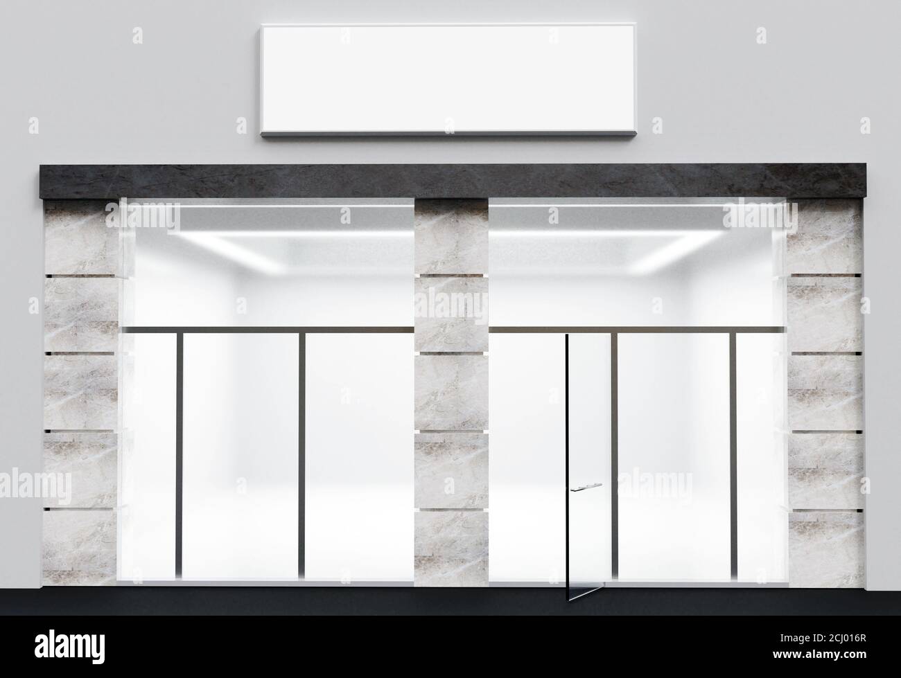 Commercial property store front 3d rendering illustration. Real estate ...