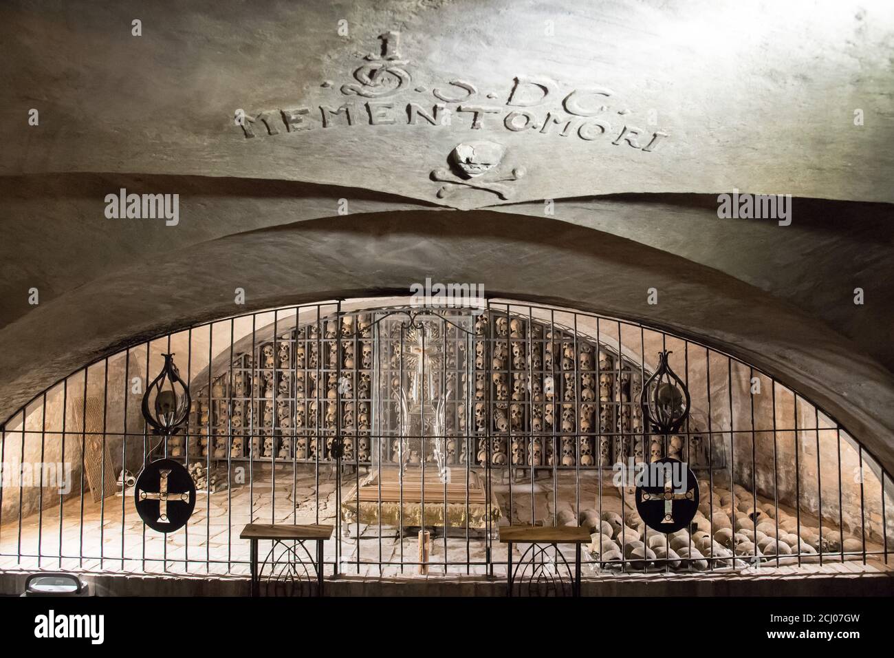 The Crypt of Skulls in Gothic St. Bridget Church in Old City in ...