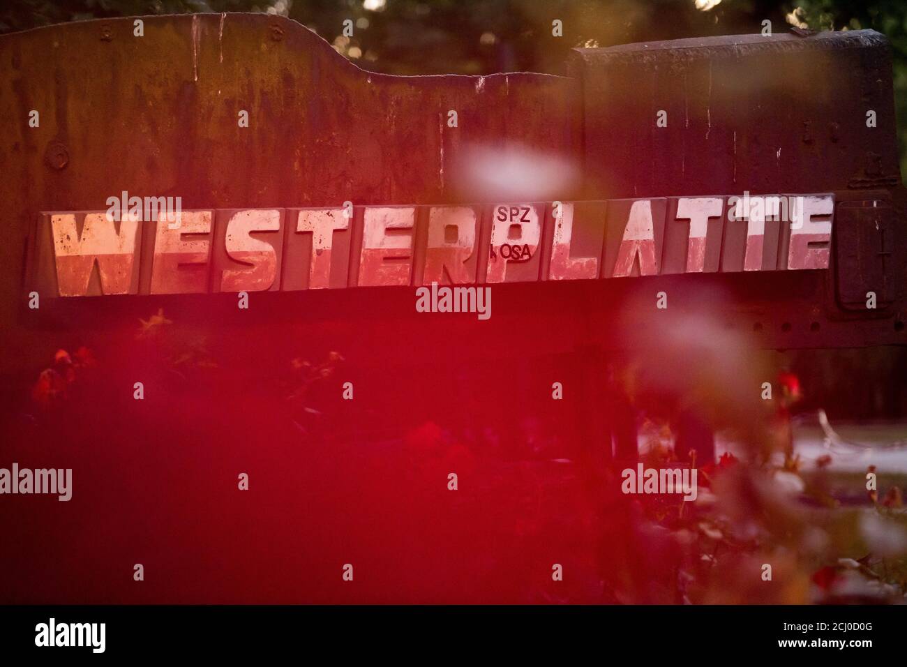 Westerplatte sign to memorize Polish soldiers who defended Wojskowa ...