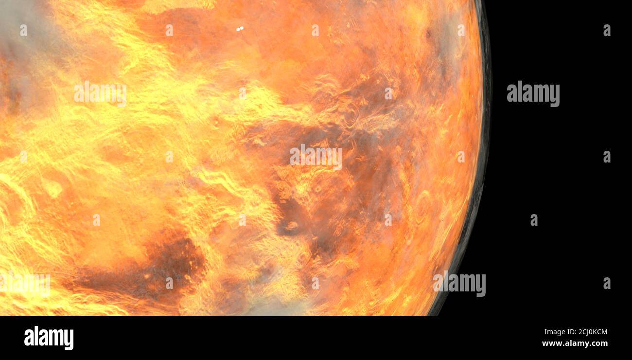 Planet Venus with visible clouds or gas shown from Space. Elements of ...