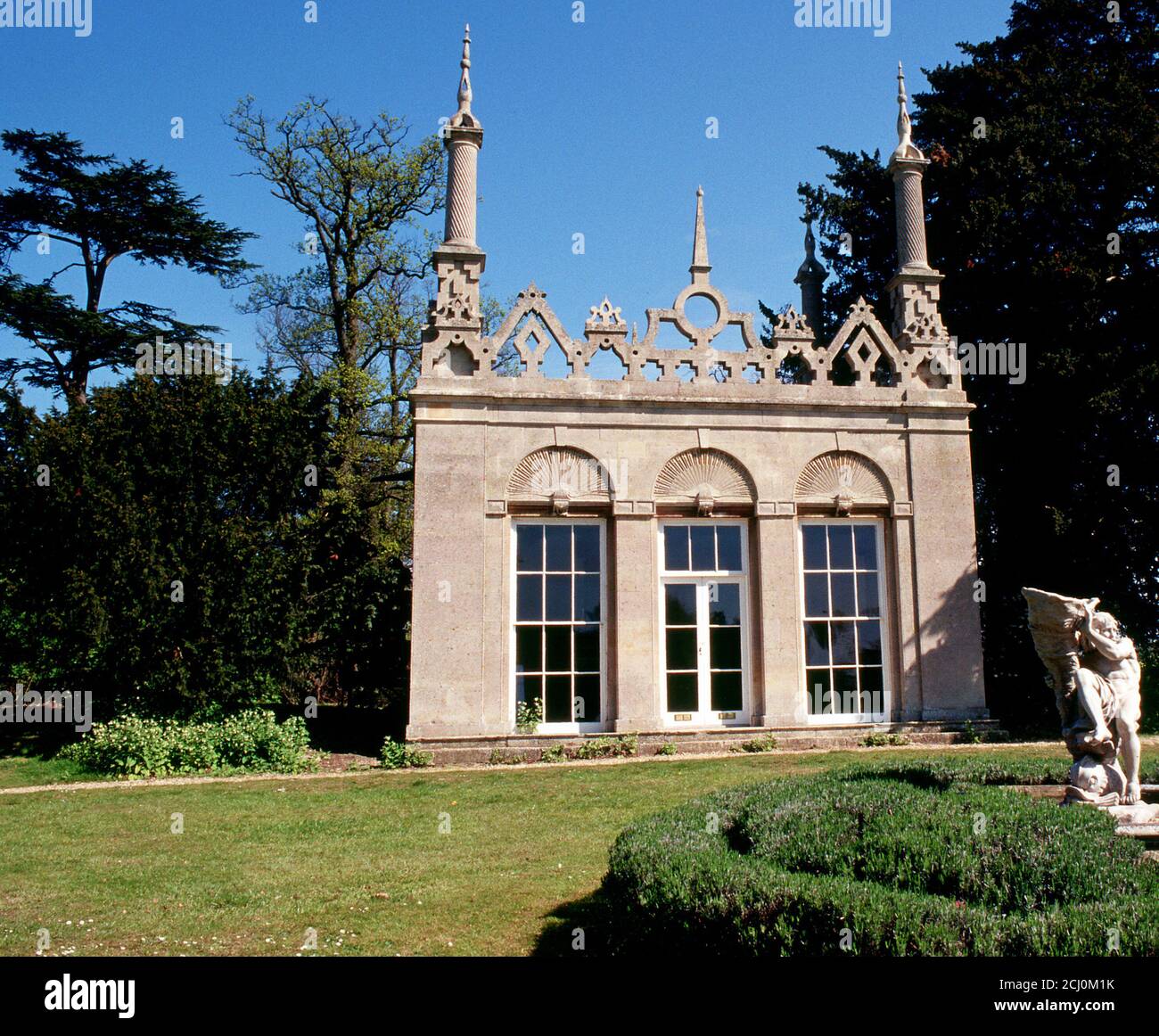 The Banqueting House by the lake at Burghley House Stock Photo - Alamy
