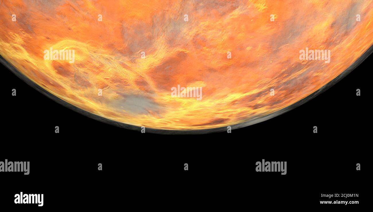Planet Venus with visible clouds or gas shown from Space. Elements of ...