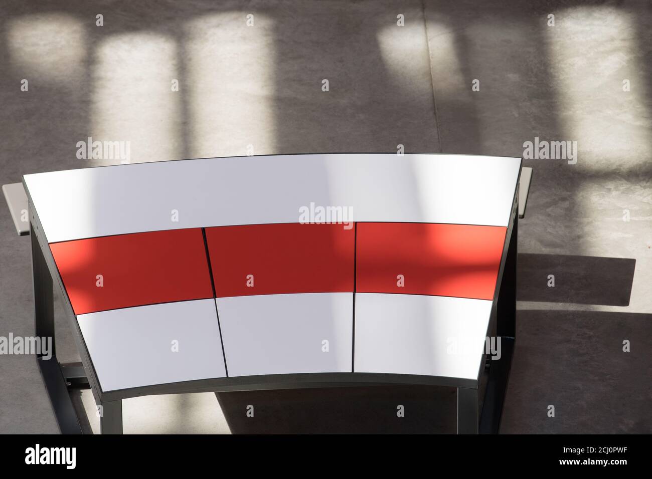 Belarussian traditional national flag, symbol of Belarussian opposition ...