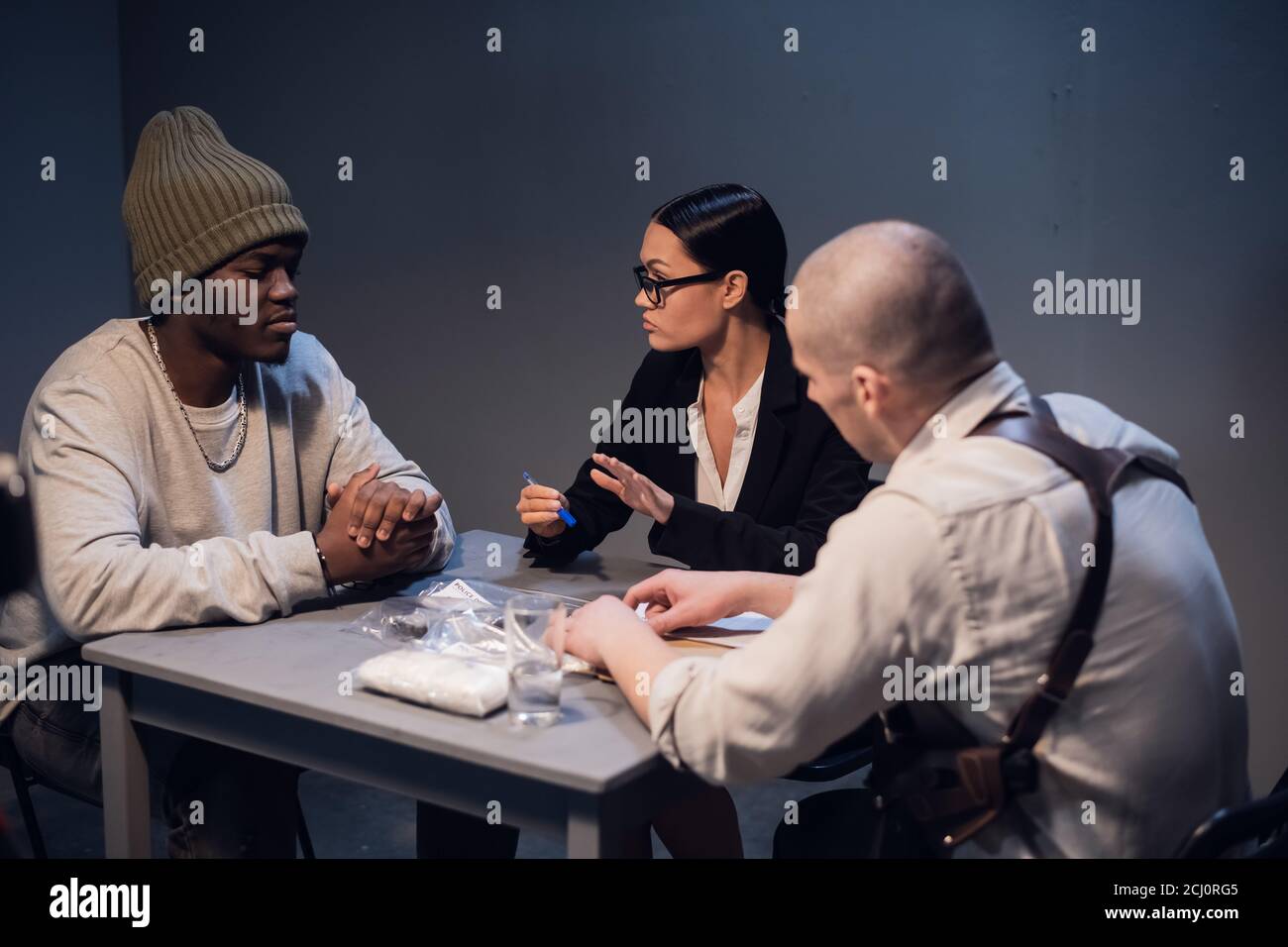 Handcuff police interrogation hi-res stock photography and images - Alamy