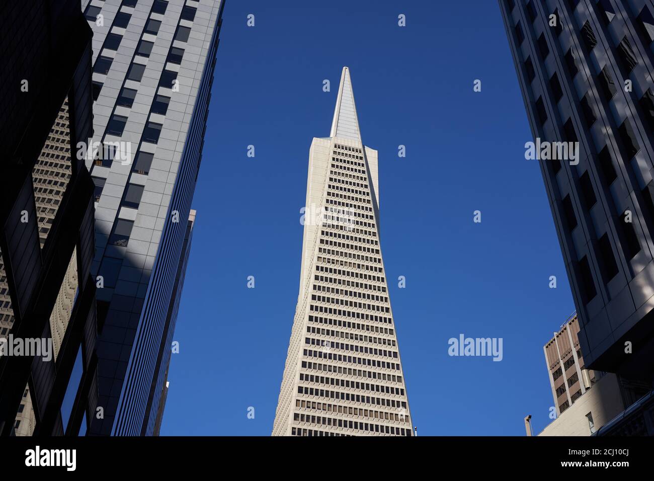 Architectural details of the Transamerica Pyramid, a Brutalist-style ...