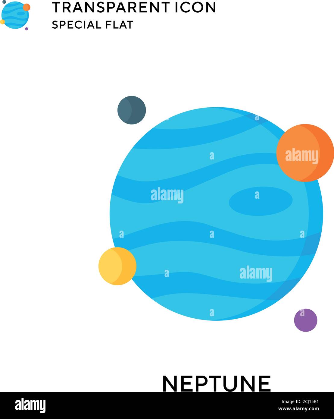 Neptune vector icon. Flat style illustration. EPS 10 vector Stock ...