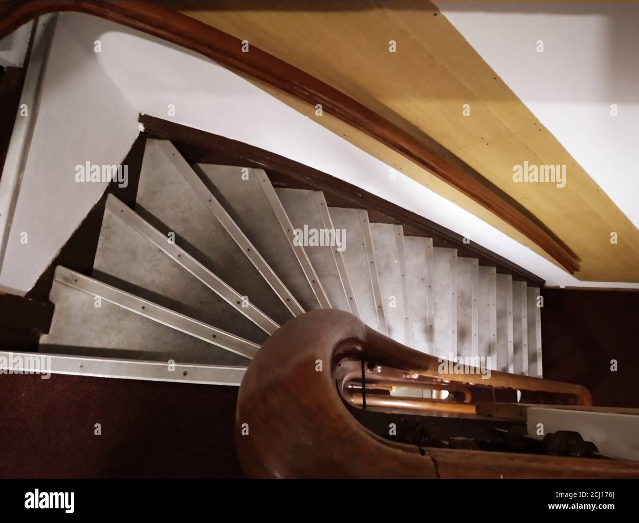 steep, dangerous, narrow and unsafe stairs typical of the interiors of ...