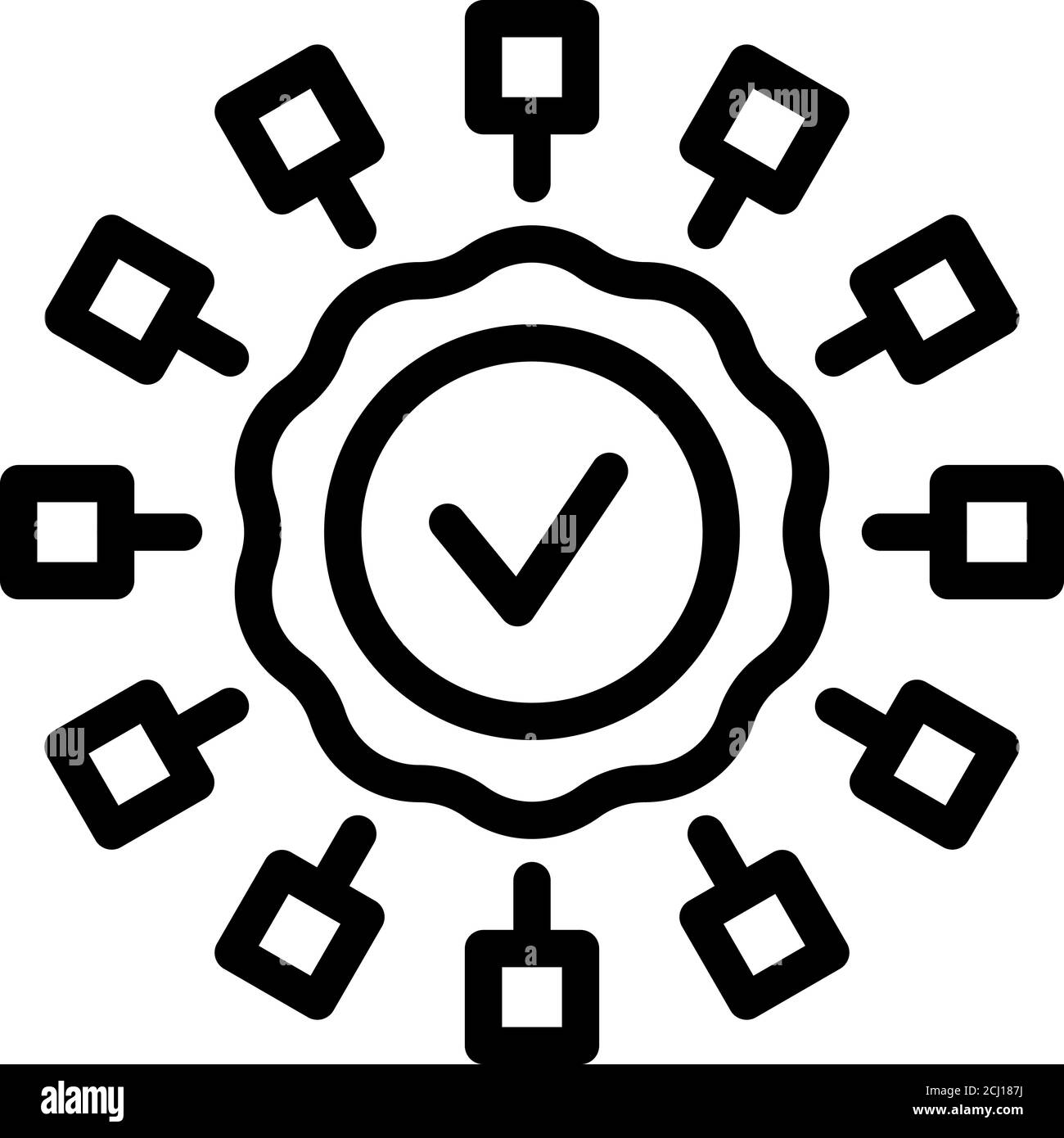 Approved scheme standard icon, outline style Stock Vector Image & Art ...