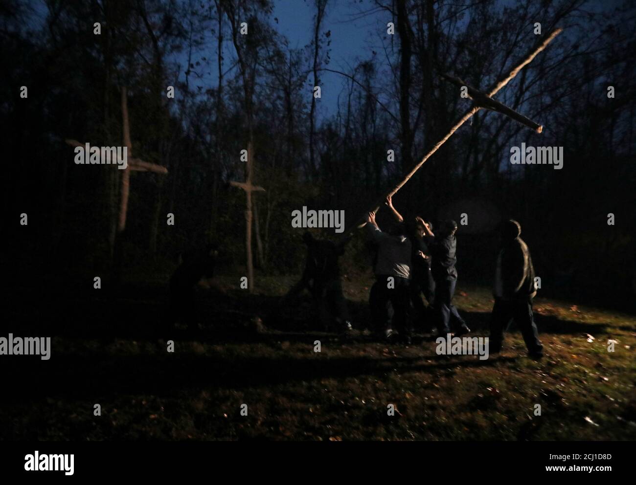 Ku klux klan burning cross hi-res stock photography and images - Alamy